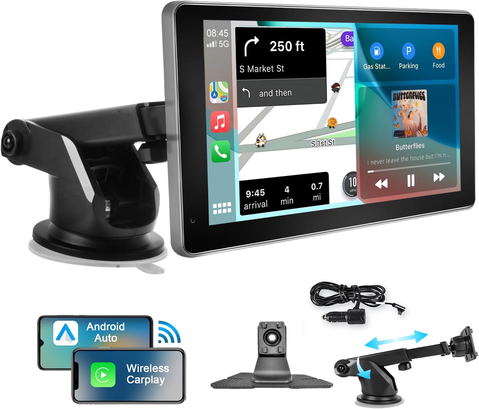 Amazon.com: Podofo Wireless CarPlay Car Stereo Portable CarPlay Radio ...