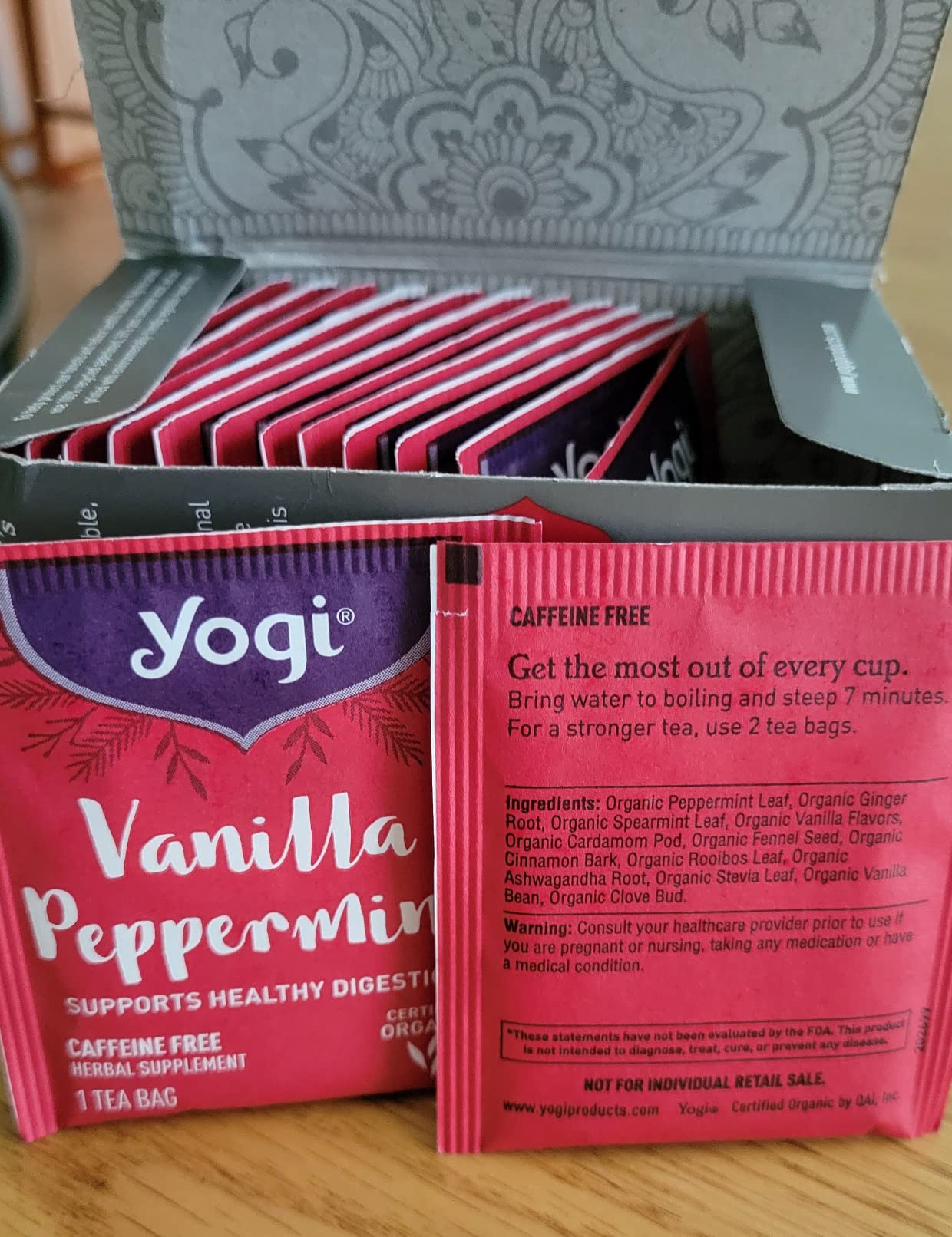 Amazon.com : Yogi Tea Vanilla Peppermint Tea - 16 Tea Bags per Pack (4 ...