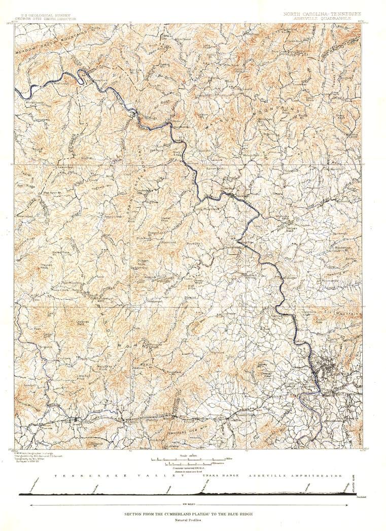 Map Lower Mountains Tennessee Tennessee Map Poster – Fish Kiss