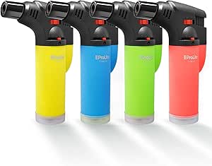 Amazon.com: 4 Pack Torch Lighters, Neon Colour, Butane Refillable Jet Flame Torch Lighter ...