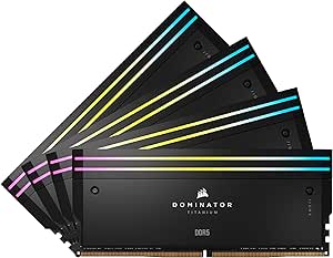 Amazon.com: CORSAIR Dominator Titanium RGB DDR5 RAM 96GB (4x24GB) DDR5 ...