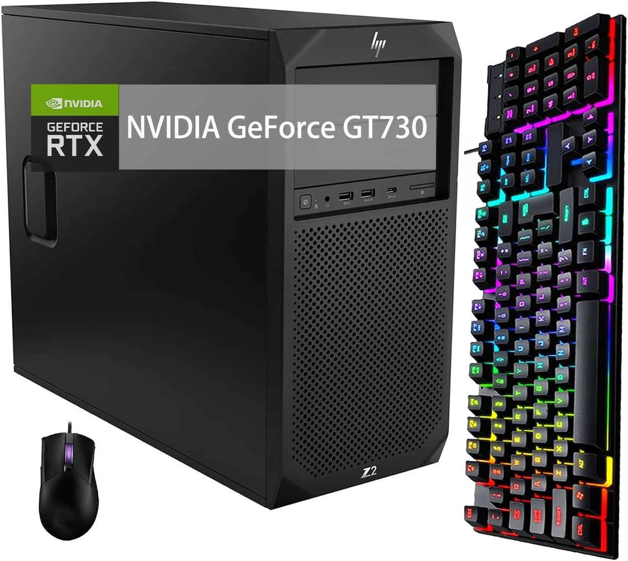 HP Z2 Tower G4 PC, NVIDIA GeForce GT730, Intel Core i7-8700K, 32GB Ram 512GB SSD, mouse, teclado ...