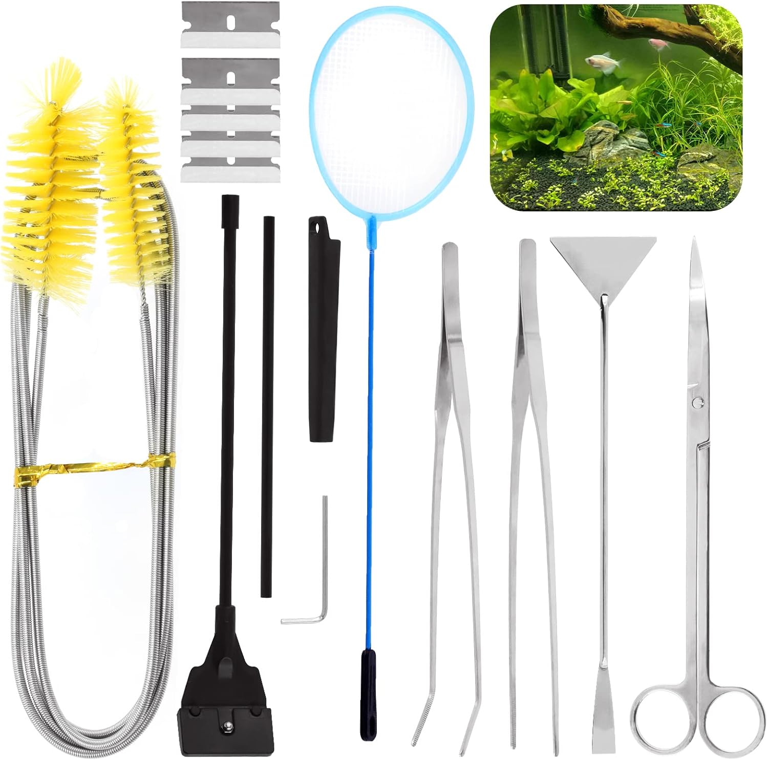 Amazon.com : Rustark 13Pcs Aquascape Tools Kit - Stainless Steel ...