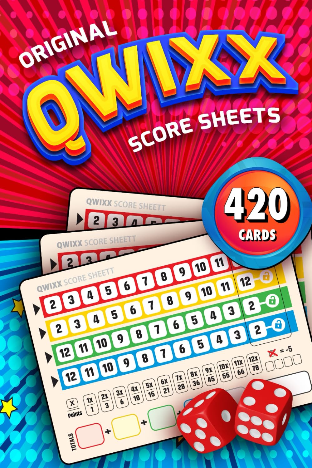 Original Qwixx Score Sheets: Family Dice Game Multi-colored Score Pads ...