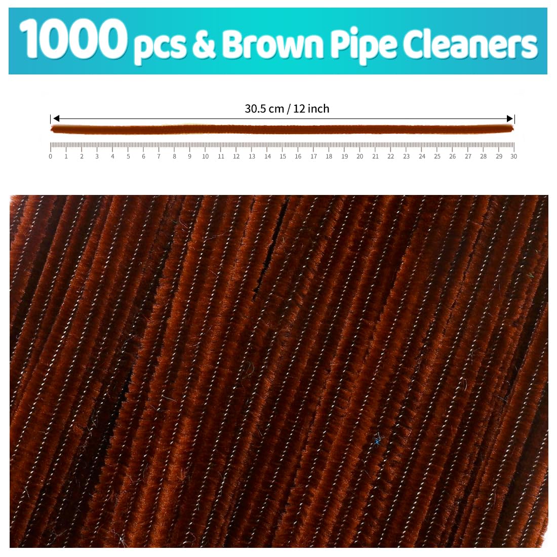 Snapklik.com : Iooleem 1000pcs Dark Brown Pipe Cleaners, Chenille Stems ...