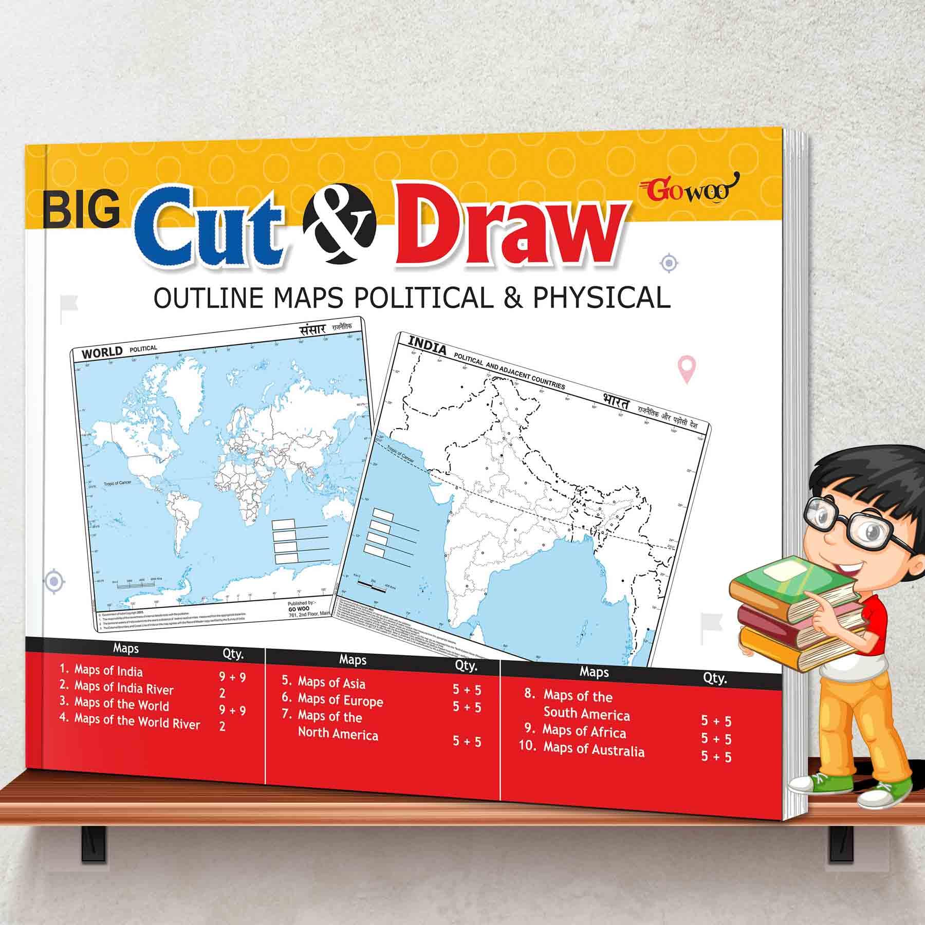 Buy BIG CUT & DRAW OUTLINE S POLITICAL & PHYSICAL | Political& Physical ...