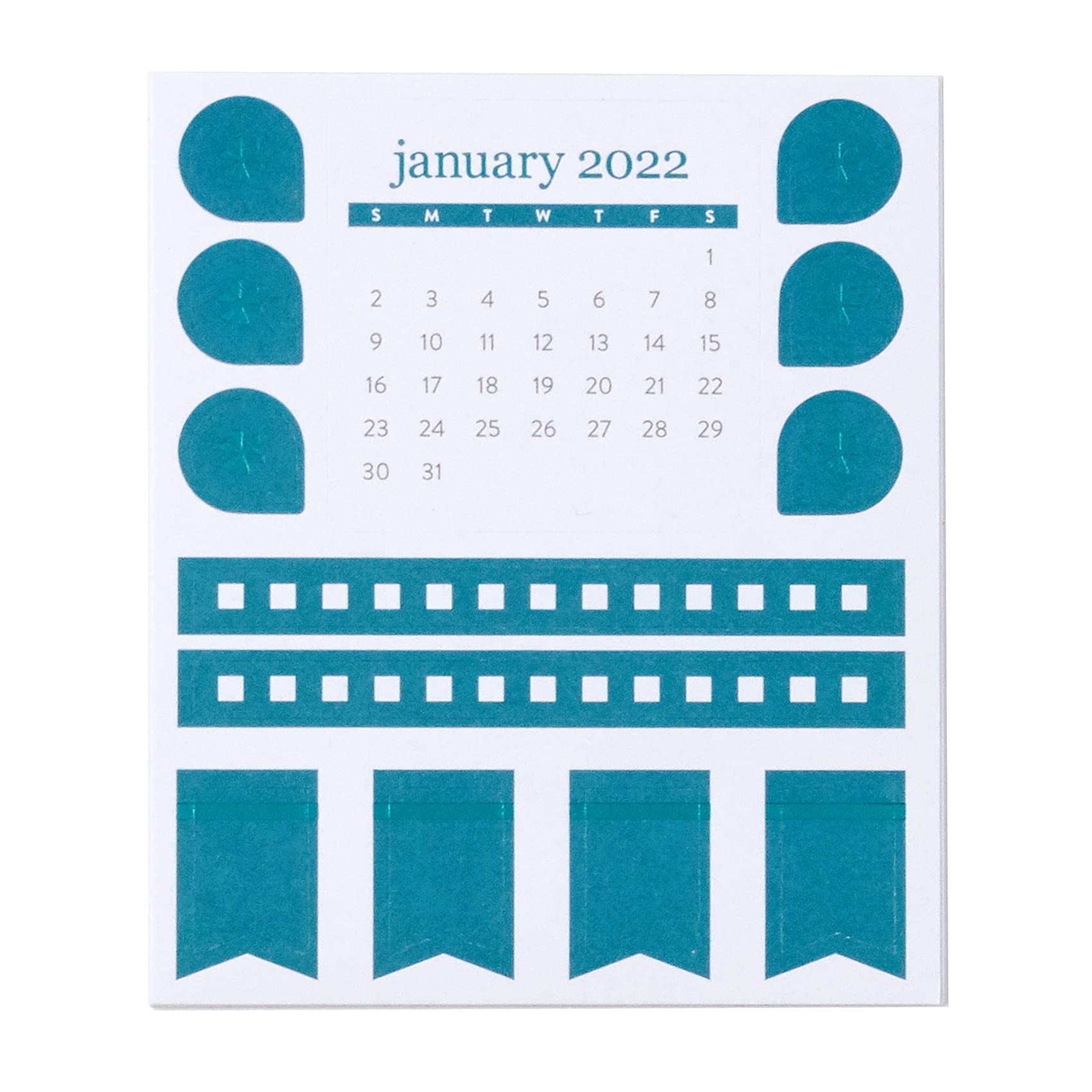 Weekly Planner Mini 12 Month Calendar Sticker Pack 2022 Jan ...