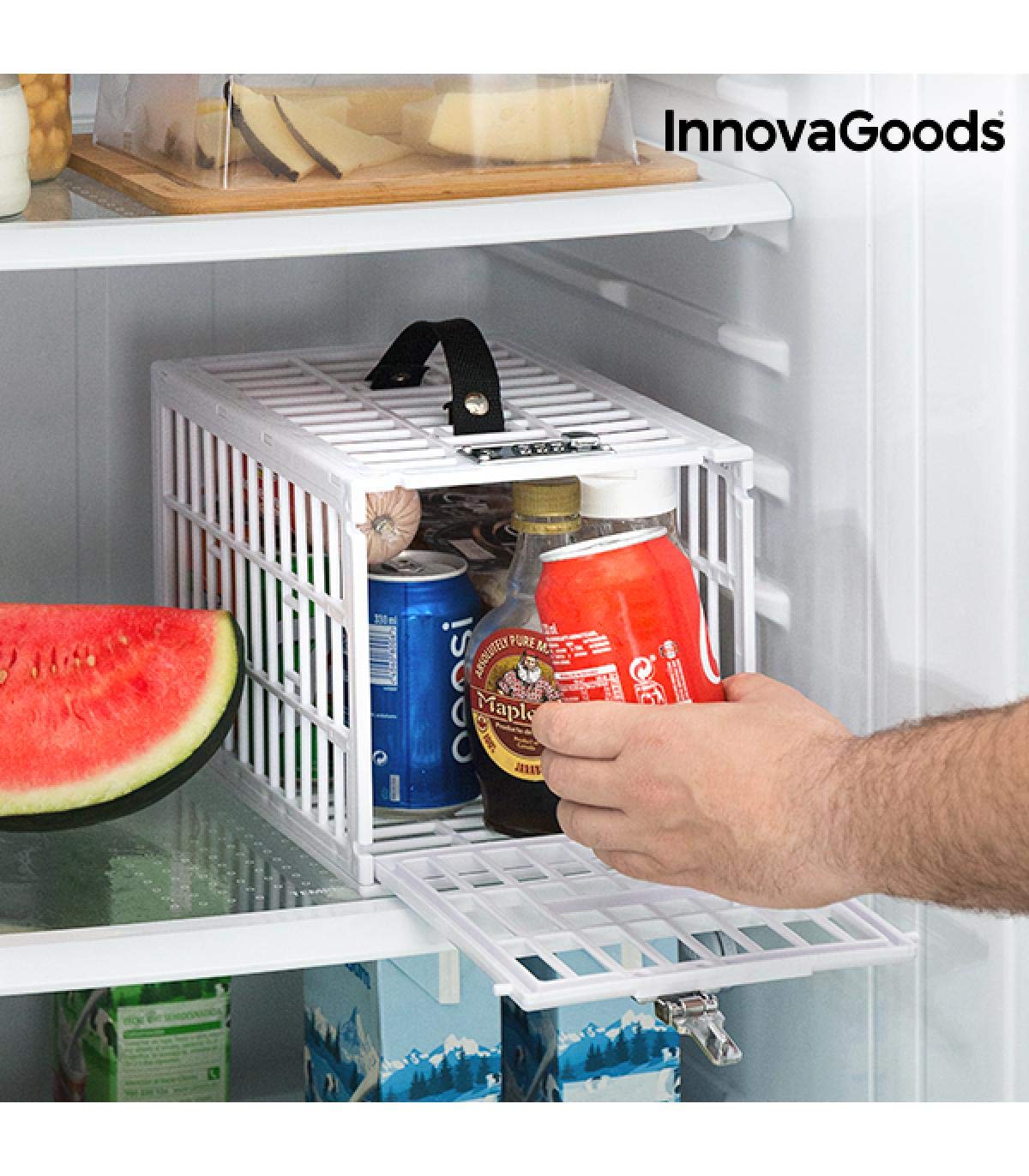 InnovaGoods Food Safe Fridge Safety Cage, Polypropylene (PP), White ...