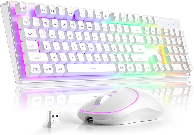 Amazon.com: MageGee V550 Wireless Gaming Keyboard and Mouse, 2.4G Full ...