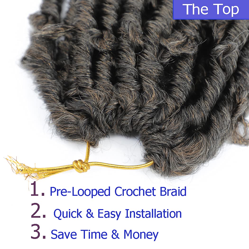 Buy Butterfly Faux Locs Crochet Hair 12 Inch, 6 Packs Handmade Pre ...