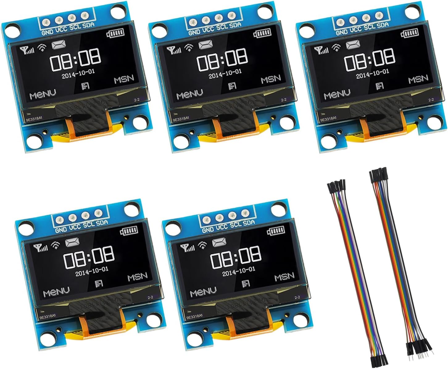 Amazon.com: EPLZON 5 Pack 0.96 inch OLED IIC Display Module 128x64 ...