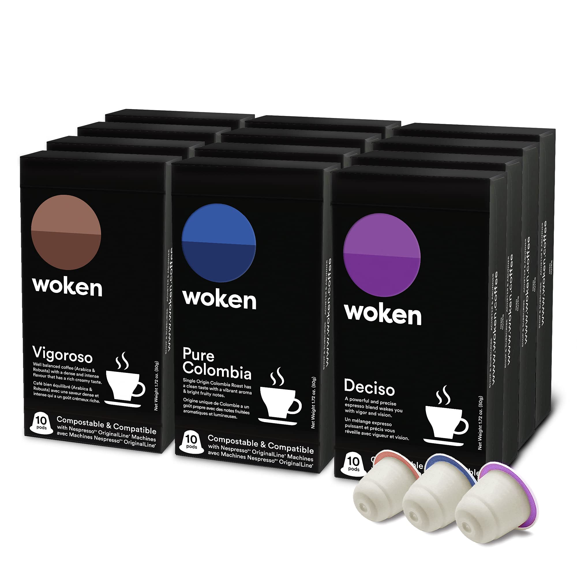Buy WOKEN ECO-Friendly Italian Espresso 120 Pods | 100% Compostable ...
