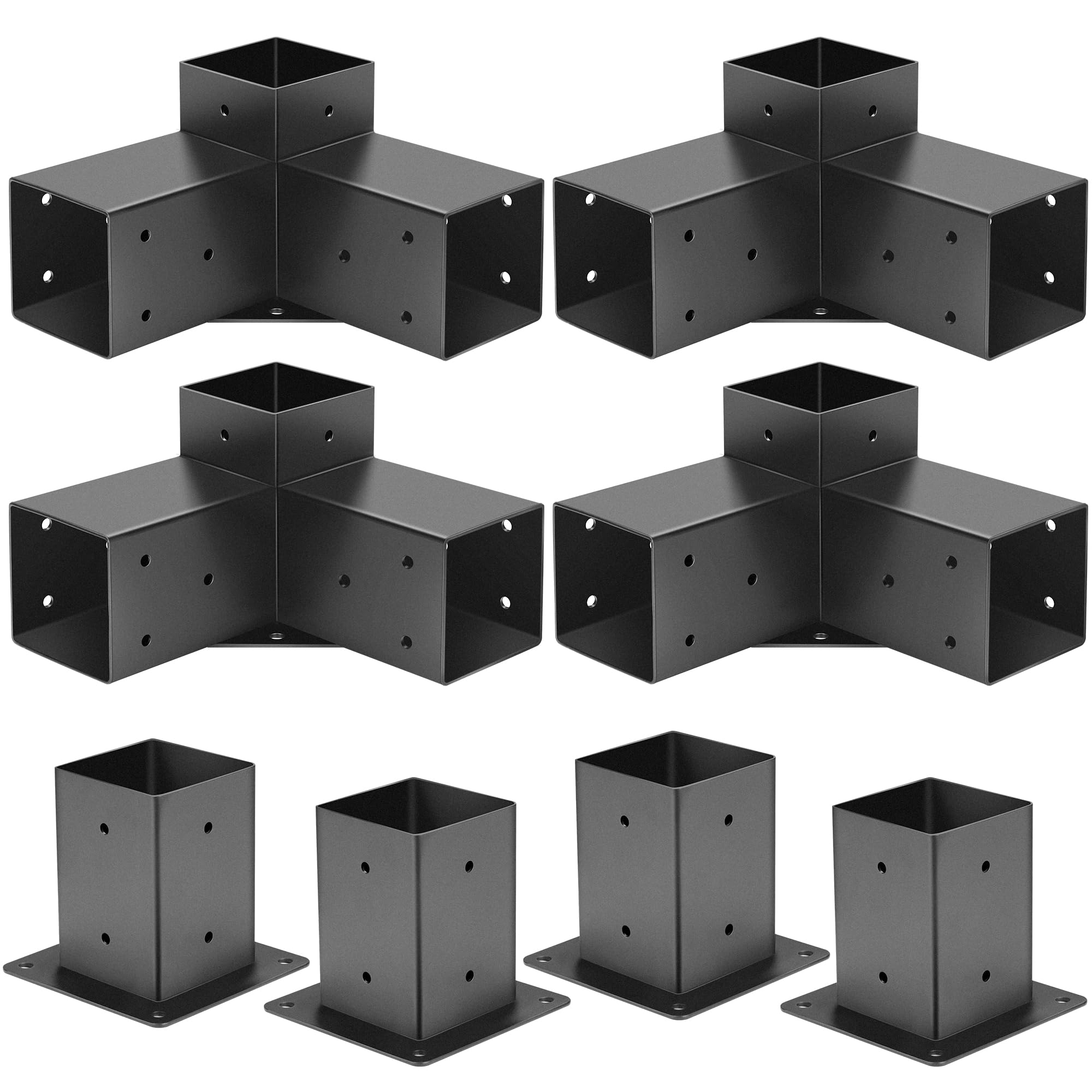 Pergola Brackets, 4x4'' (Actual: 3.7x3.7'') Heavy Alloy Steel Pergola ...