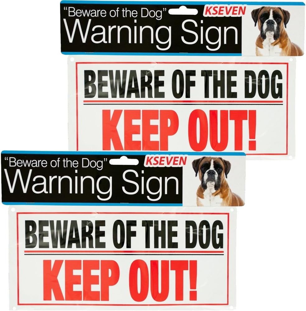 Amazon.com : 2 set of Dog Warning Signs, Printed "BEWARE OF THE DOG ...