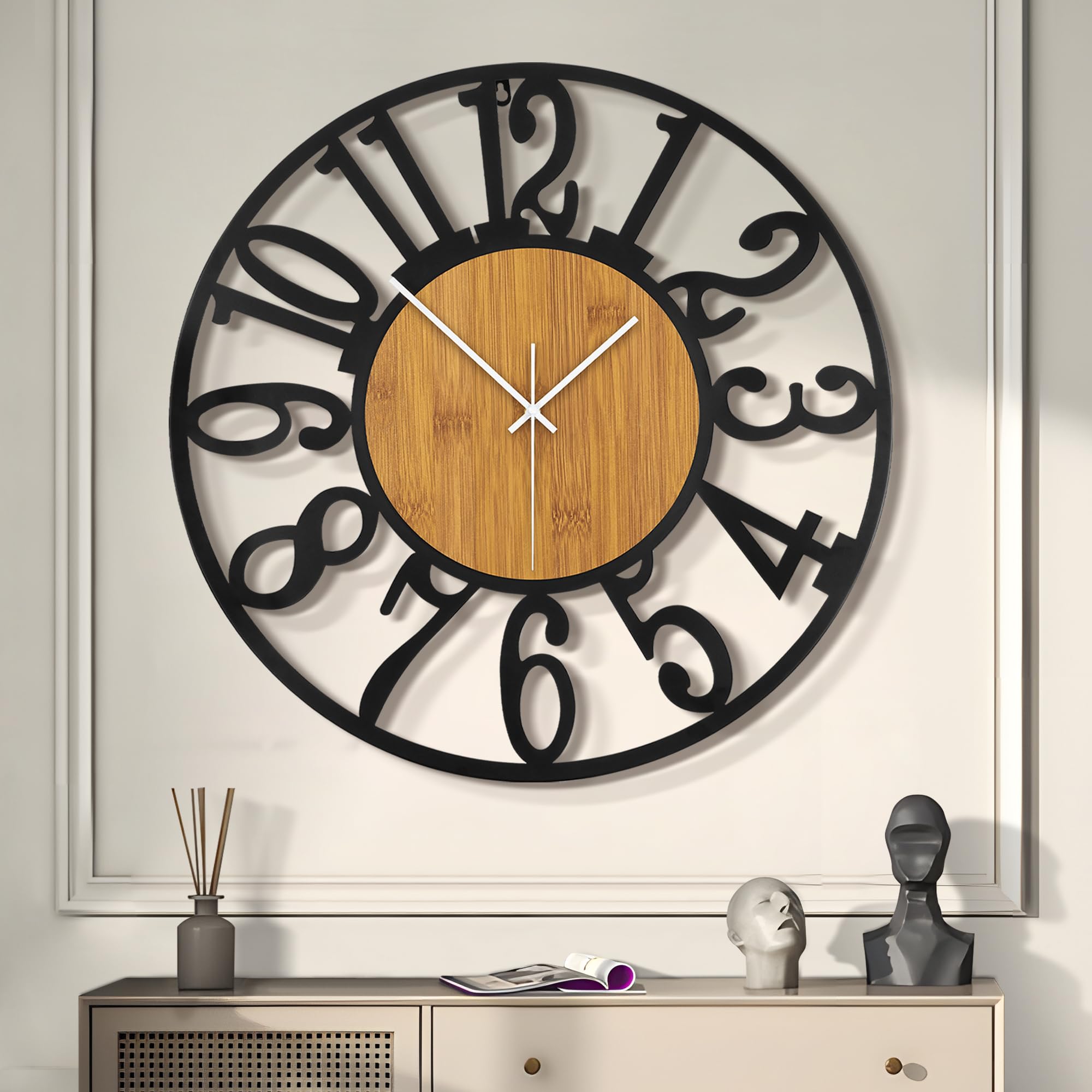 Amazon.com: LEIKE Large Wall Clocks,Silent,Non Ticking,Battery Operated ...