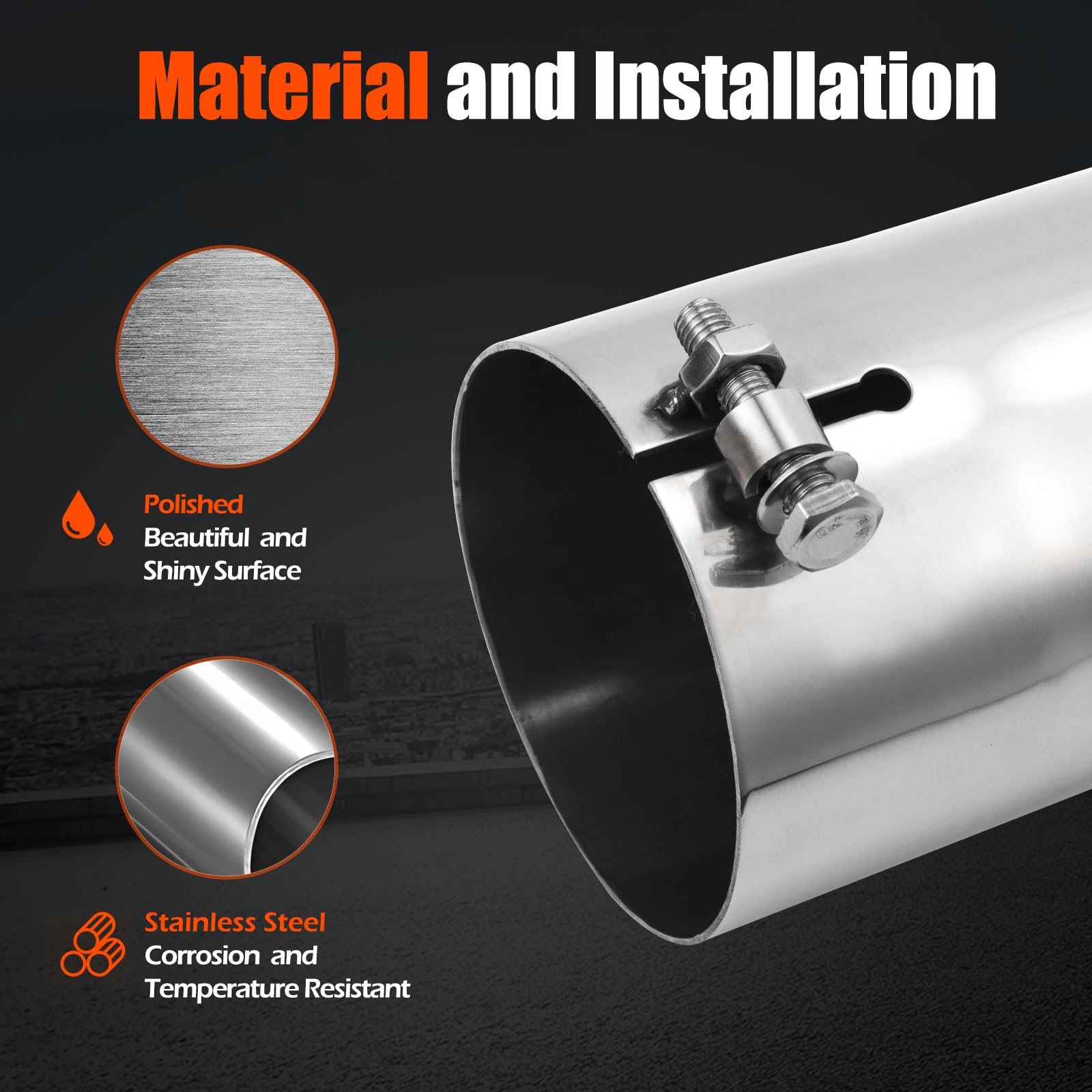 Snapklik.com : Turn Down Exhaust Tip 5" Inlet,5" Inside Diameter Inlet ...