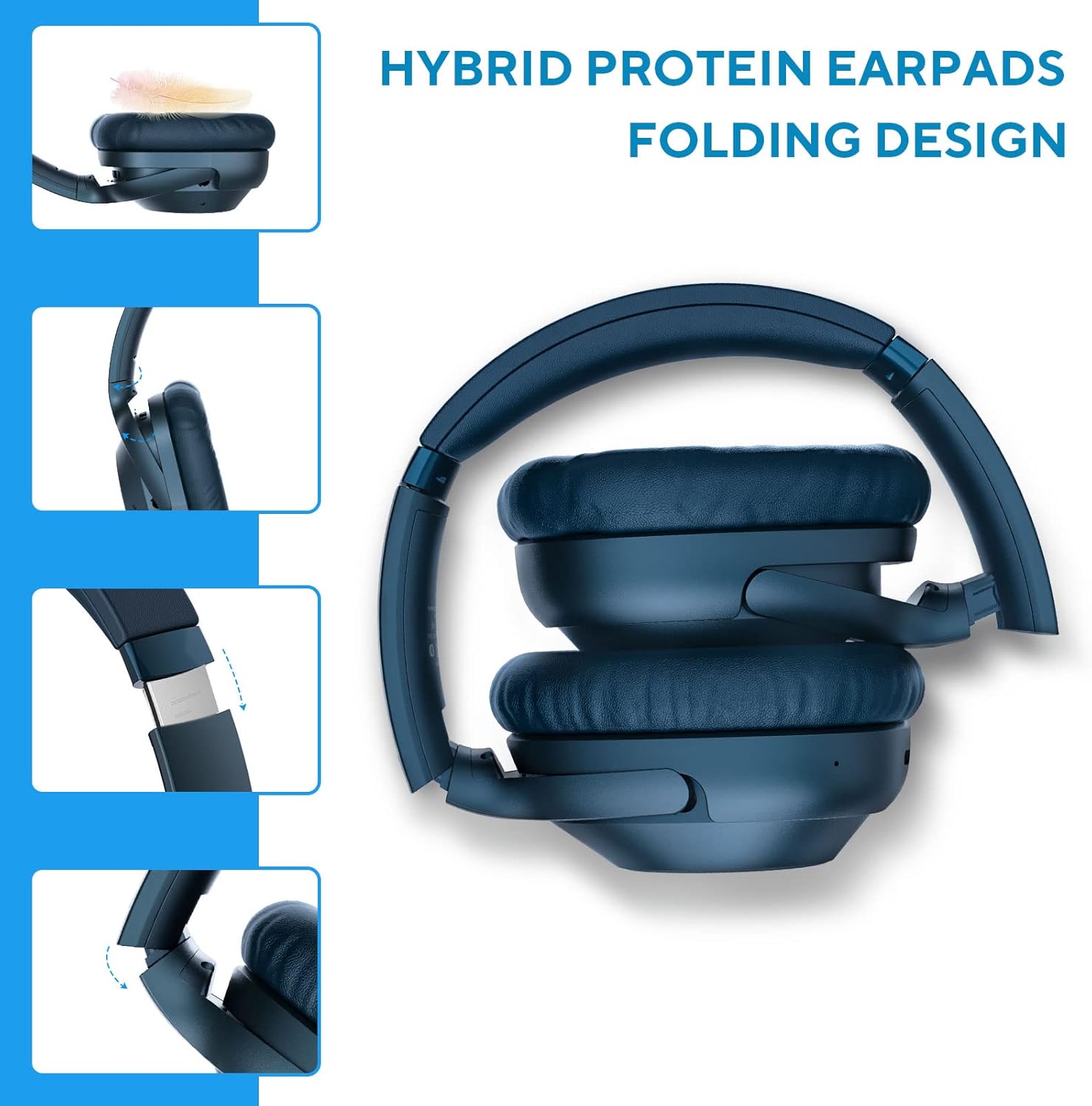 Ankbit E500Pro Auriculares híbridos con cancelación de ruido activa, 60 ...