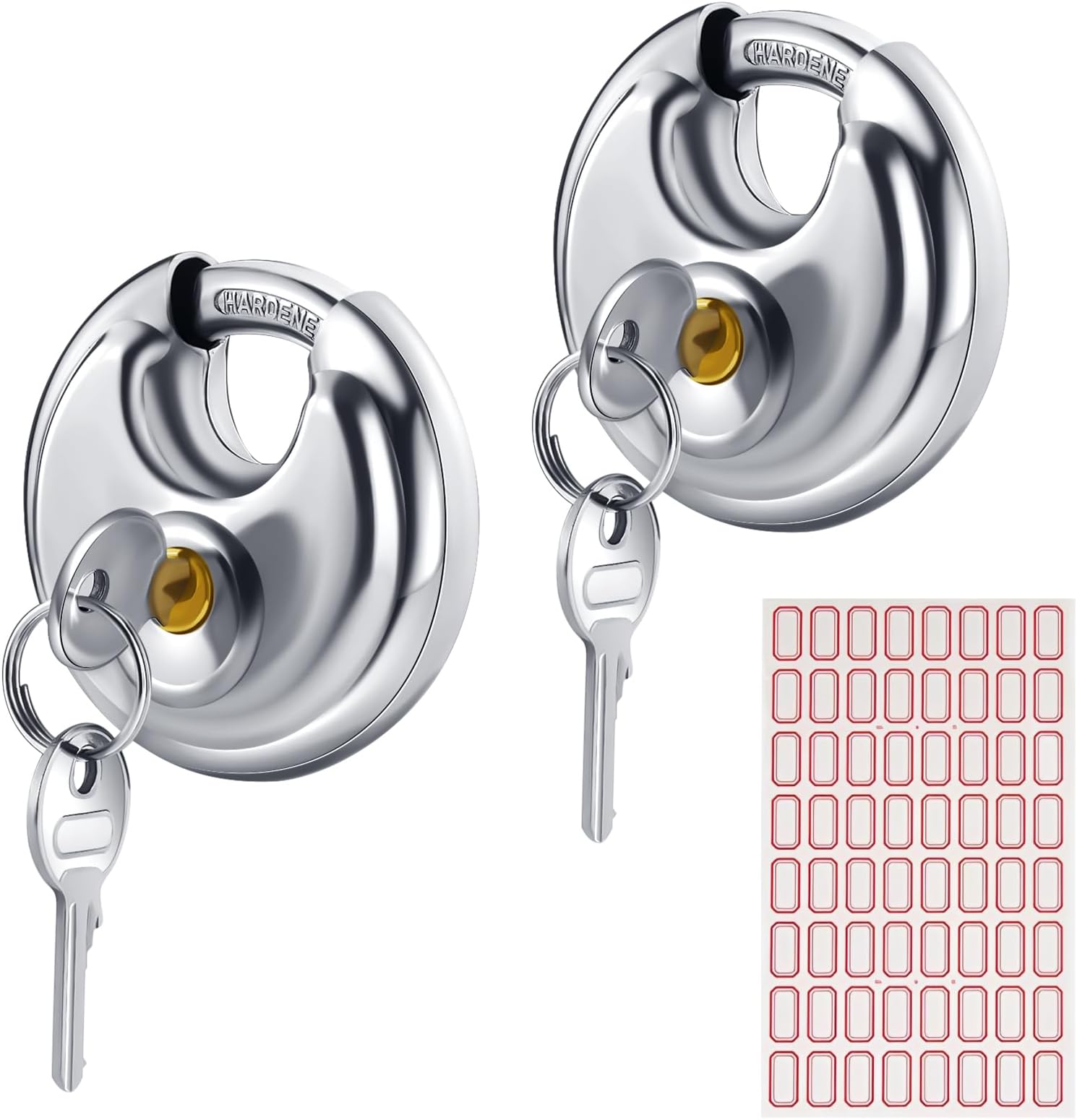 2 Pcs Discus Locks Stainless Steel Round Padlock Heavy Duty Rustproof ...