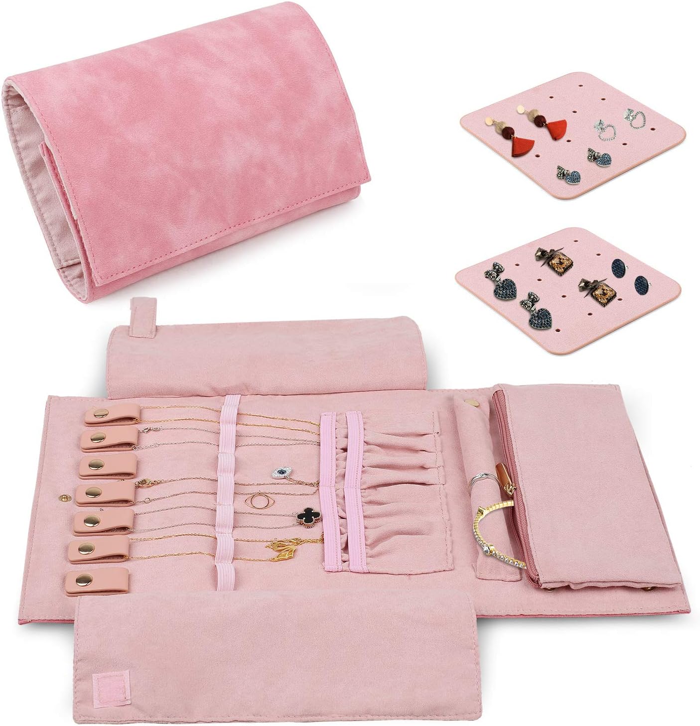Qezodsx Velvet Jewelry Roll Bag Storage Bag Storage Bag Portable ...