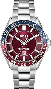 Amazon.com: BOSS Runner Men's 3H Quartz Watch, Stainless Steel Bracelet ...