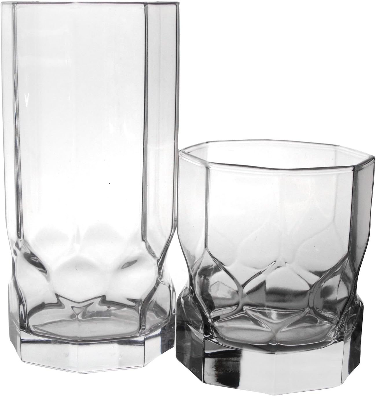 Amazon.com | Luminarc Brighton 16-Piece Assorted Glass Tumbler Set: Red ...