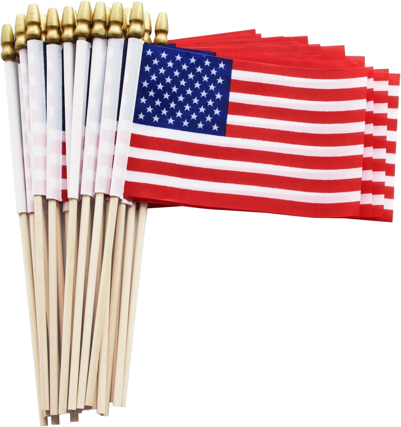 Amazon.com : 36 Pcs Small American Flag on Stick with Light 12 x 8 Inch ...