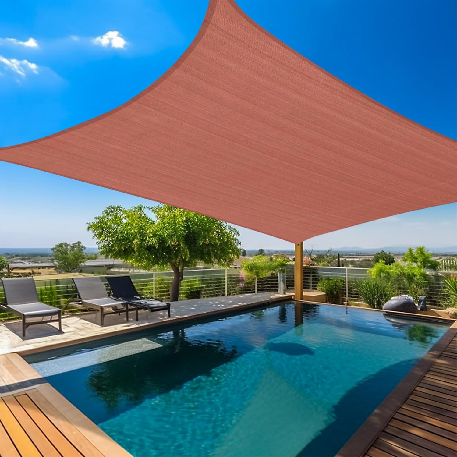 Amazon.com : Amagenix Shade Sail - Custom Size Rust Red Shade Sail ...