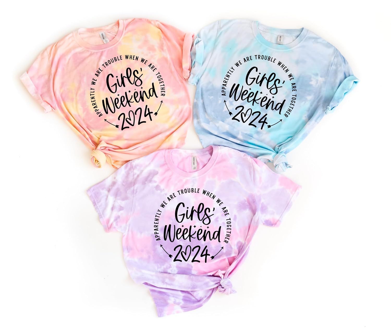 Amazon.com: Girls Weekend 2024 Shirts, Tie Dye Girls Trip Shirts, Funny ...