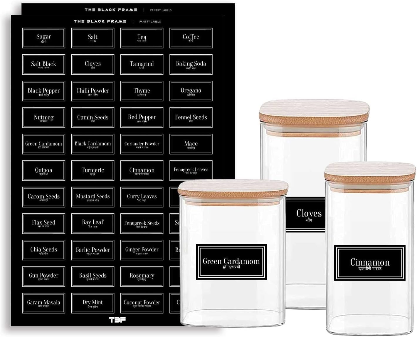 The Black Frame Waterproof Vinyl Pantry Labels to Organize ...