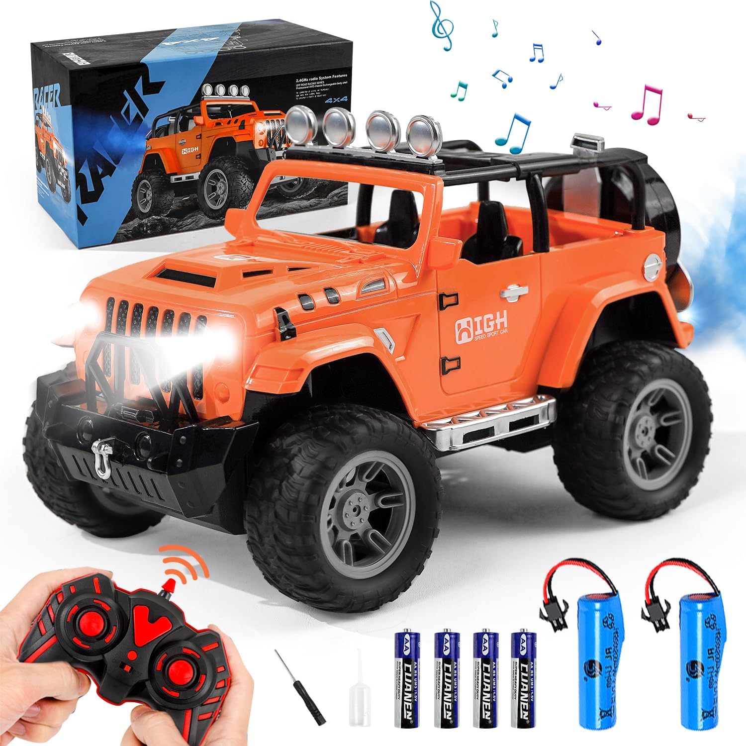 Amazon.com: FUUY Remote Control Car with Spray - RC Cars with Spade Toy ...