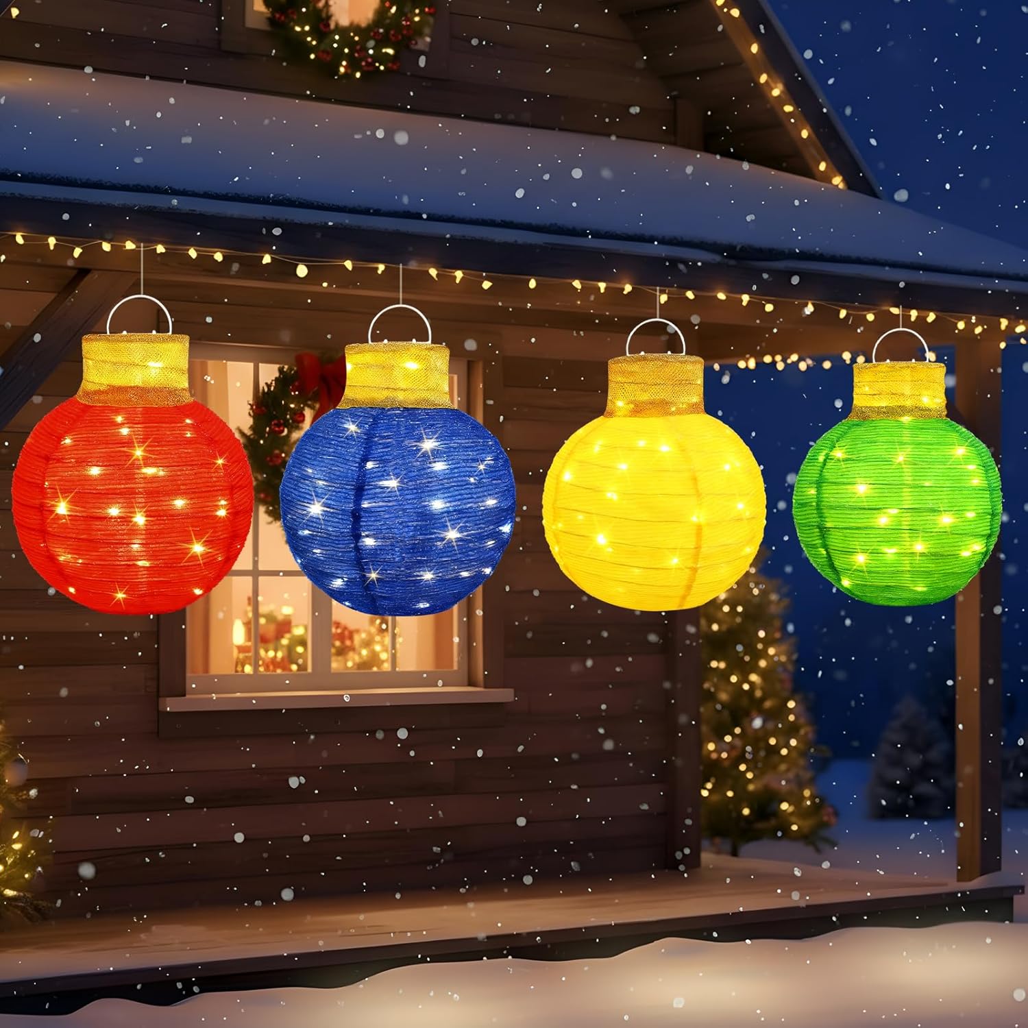 Amazon.com: VIHOSE 4 Pcs Lighted Christmas Ball 12in Pop-up Hanging ...
