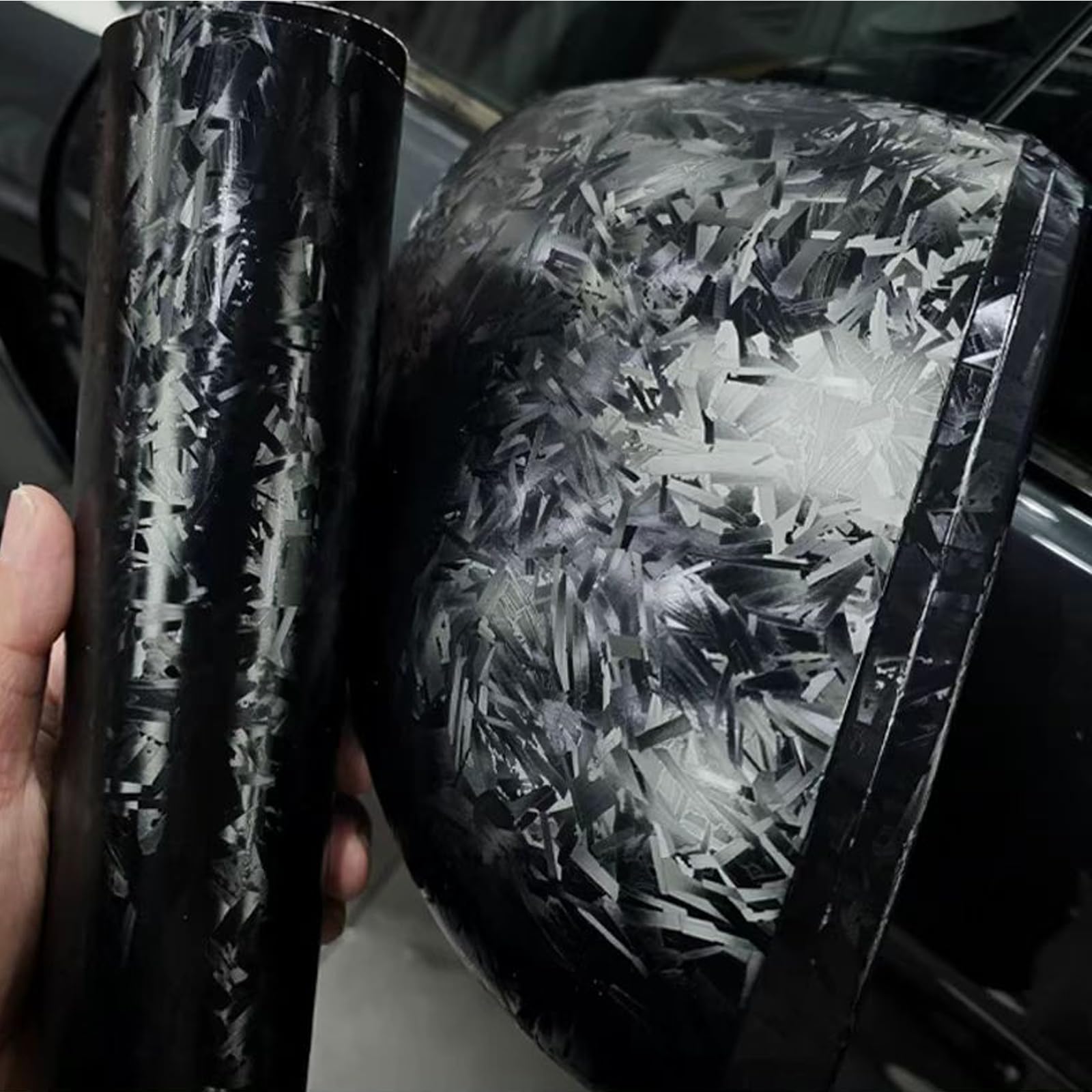 Amazon.com: ASENDIWAY Black Forged Carbon Forged Carbon Fiber Vinyl ...