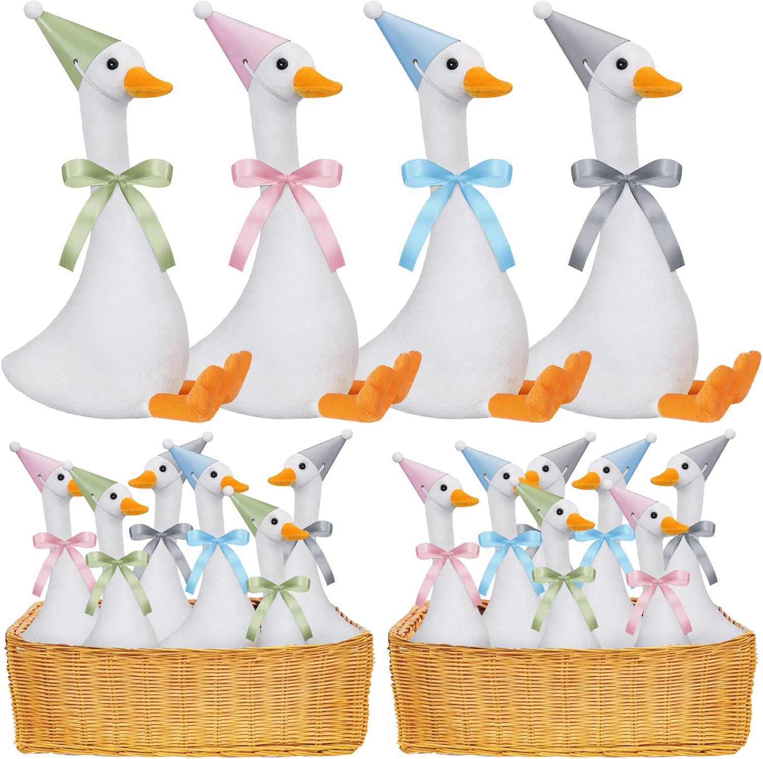 Amazon.com: Blueweenly 12 Sets One Silly Goose Birthday Decor Girl Boy ...