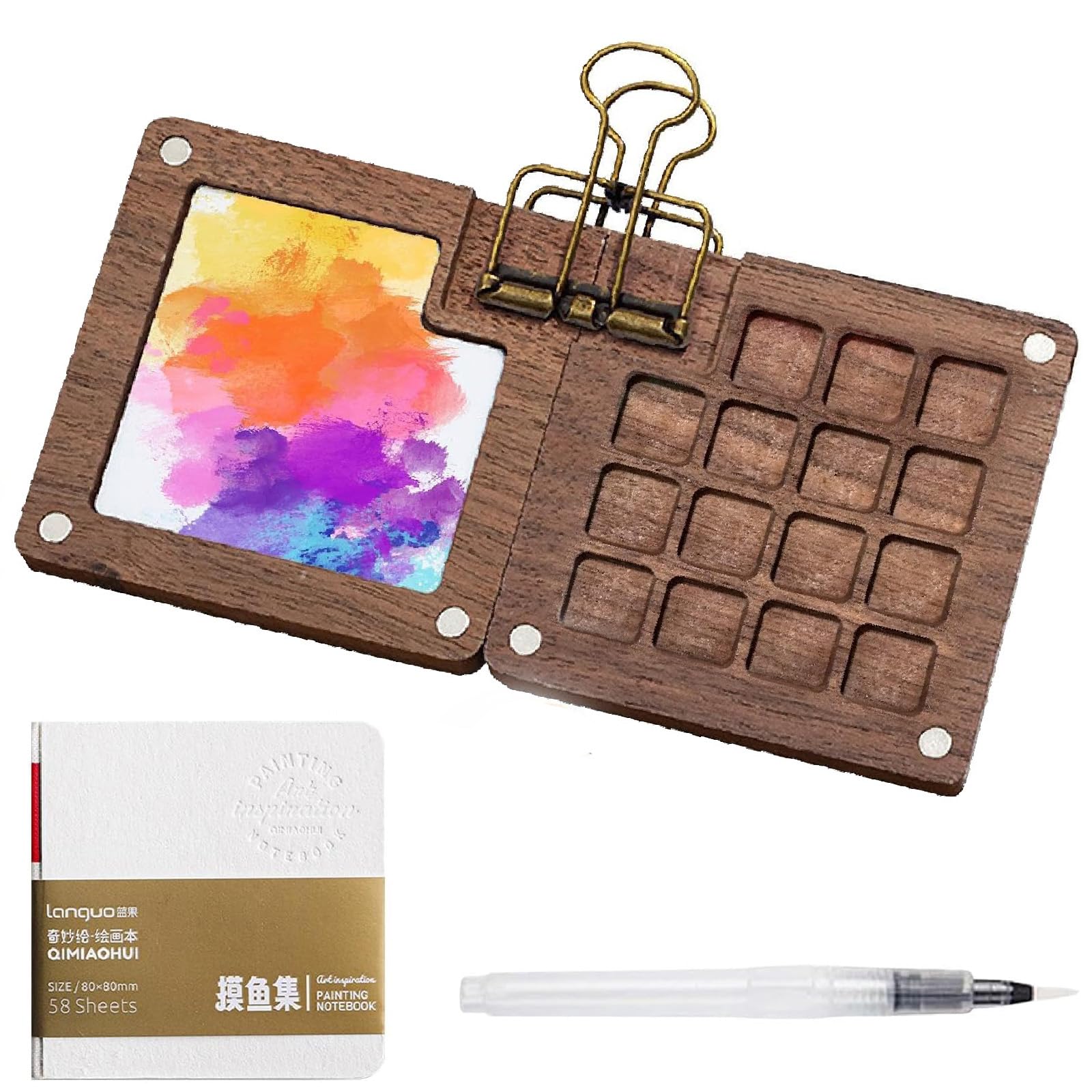 3 PCS Pocket Artist Watercolour Travel Set, Mini Watercolour Paint Set ...