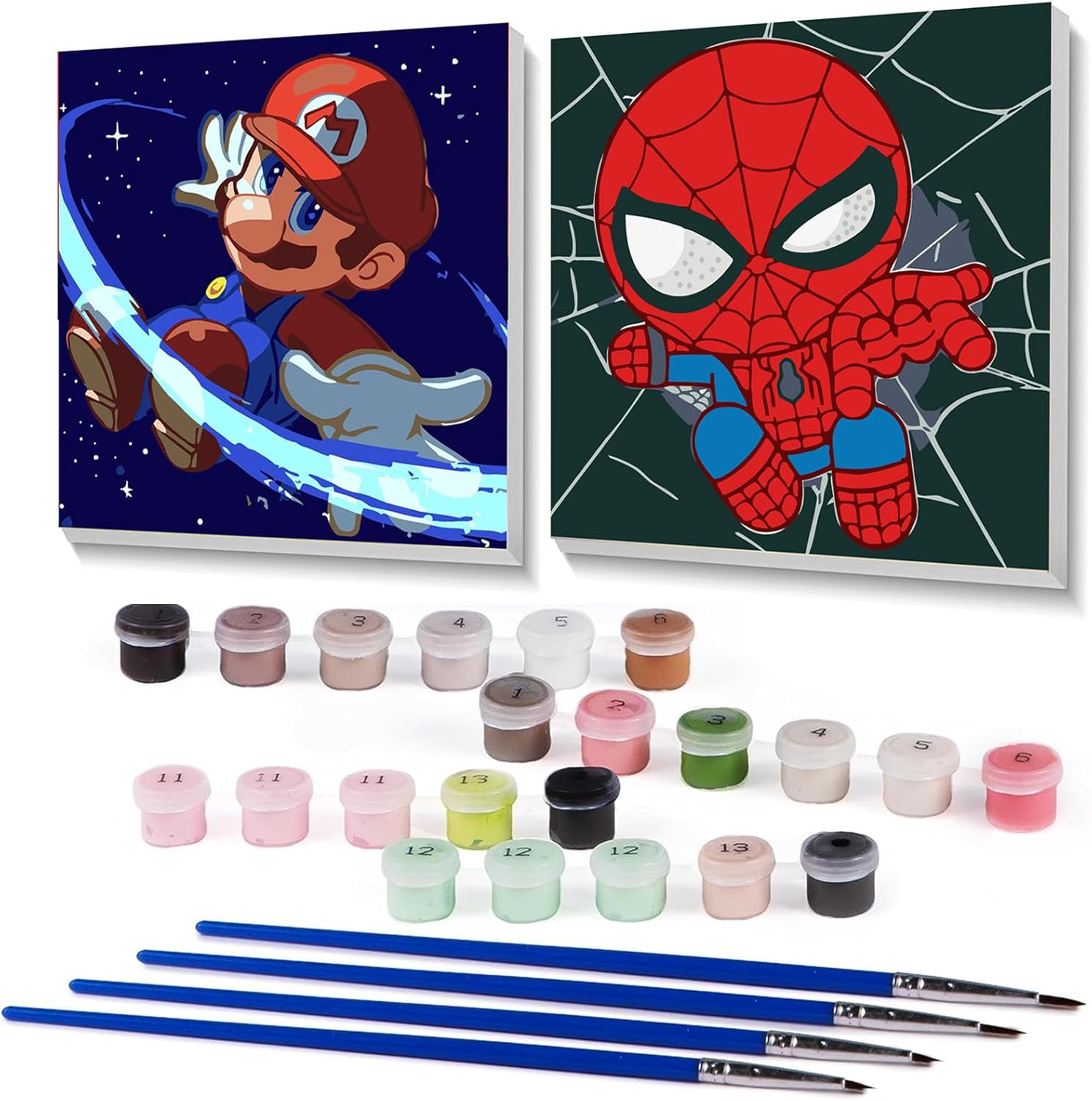 Amazon.com: xackcme 2 Pack Cartoon Paint by Number for Kids with Wooden ...