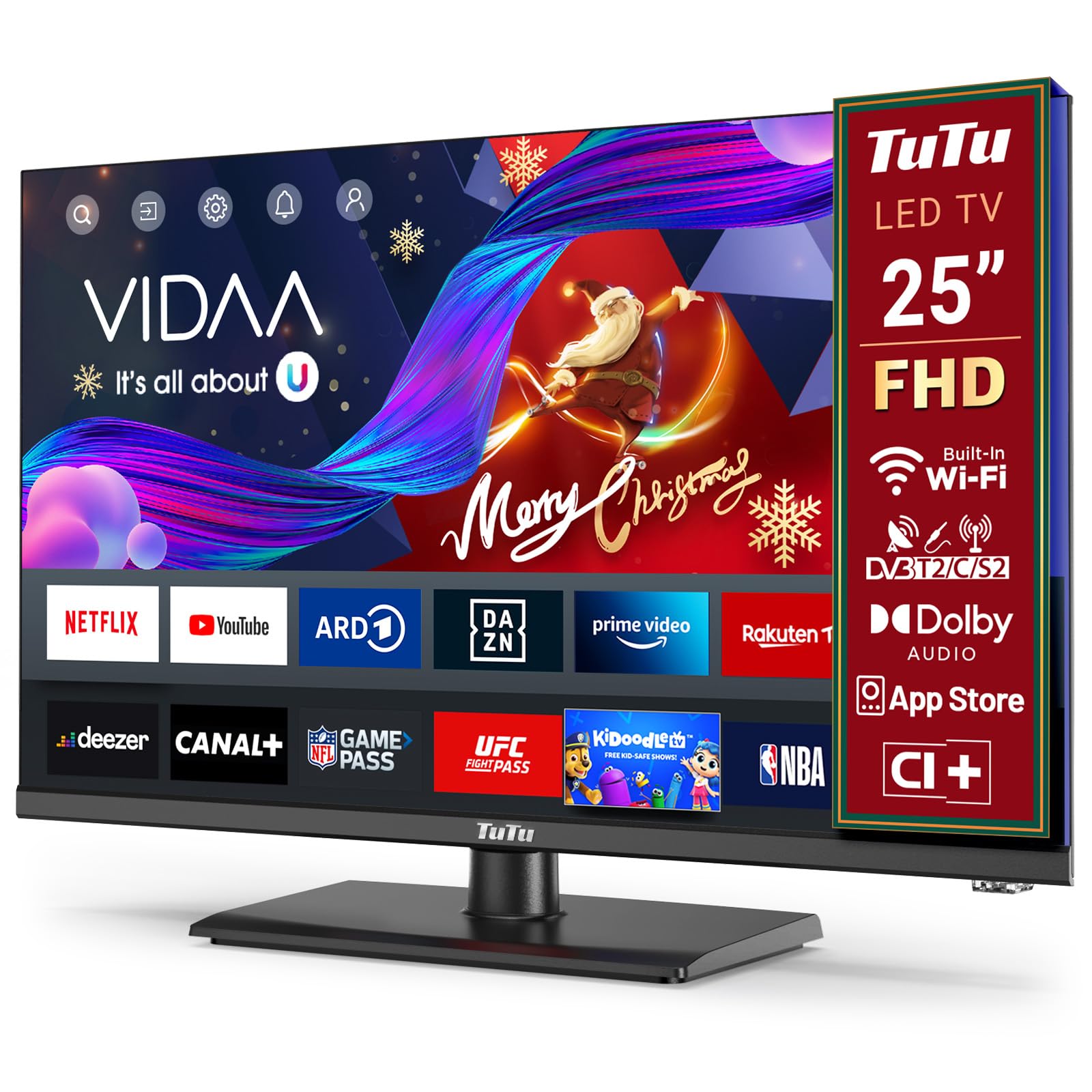 TuTu Smart TV 25 Pollici (64 cm) Full HD LED Televisori con Wi-Fi ...