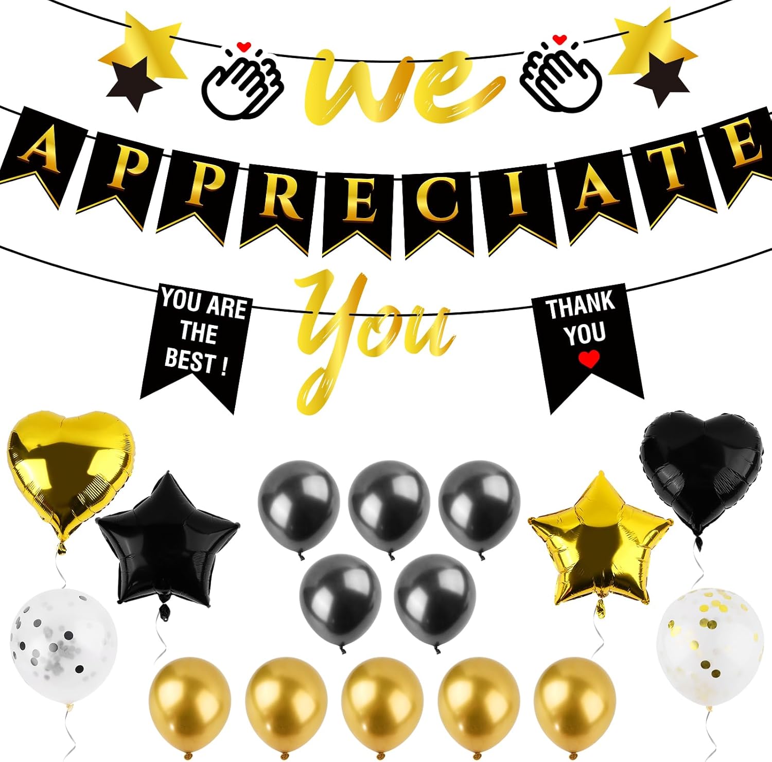Amazon.com: craftshou 27 Pcs We Appreciate You Banner Balloons ...