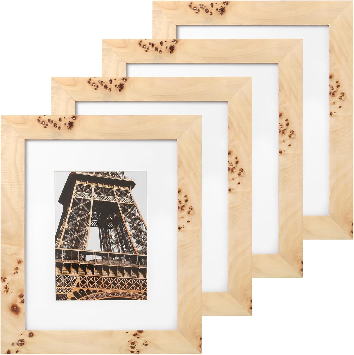 Amazon.com - Concepts - 8x10 Matted to 5x7 Burl Wood Picture Frames - Natural Wood Finish ...