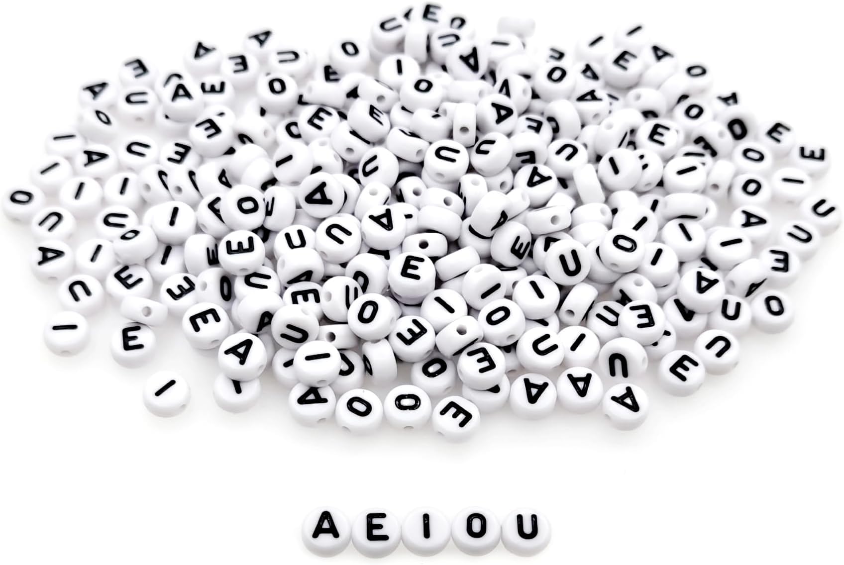 Amazon.com: Pandahall 500Pcs Cube Vowel Letter Beads A/E/I/O/U Alphabet ...