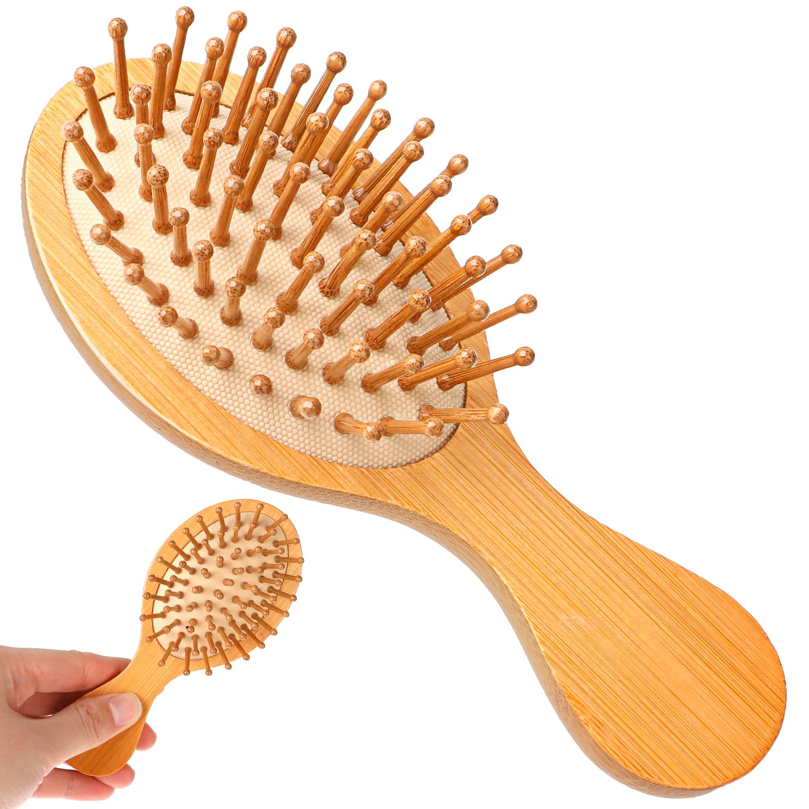 Amazon.com : Mini Bamboo Brush for Hair Growth, Natural Wooden Massager ...