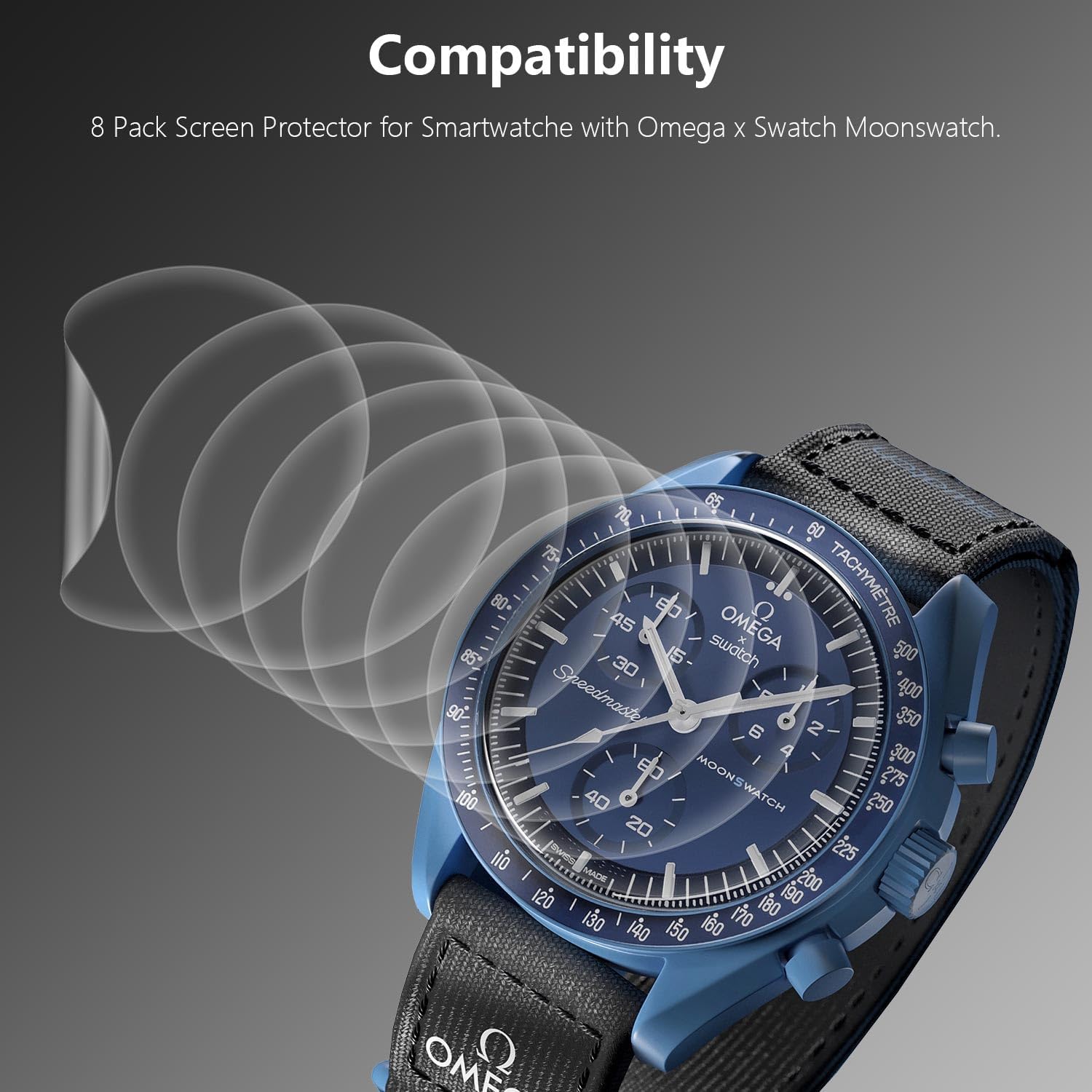 Paquete de 8 protectores de pantalla compatibles con OMEGA X SWATCH ...