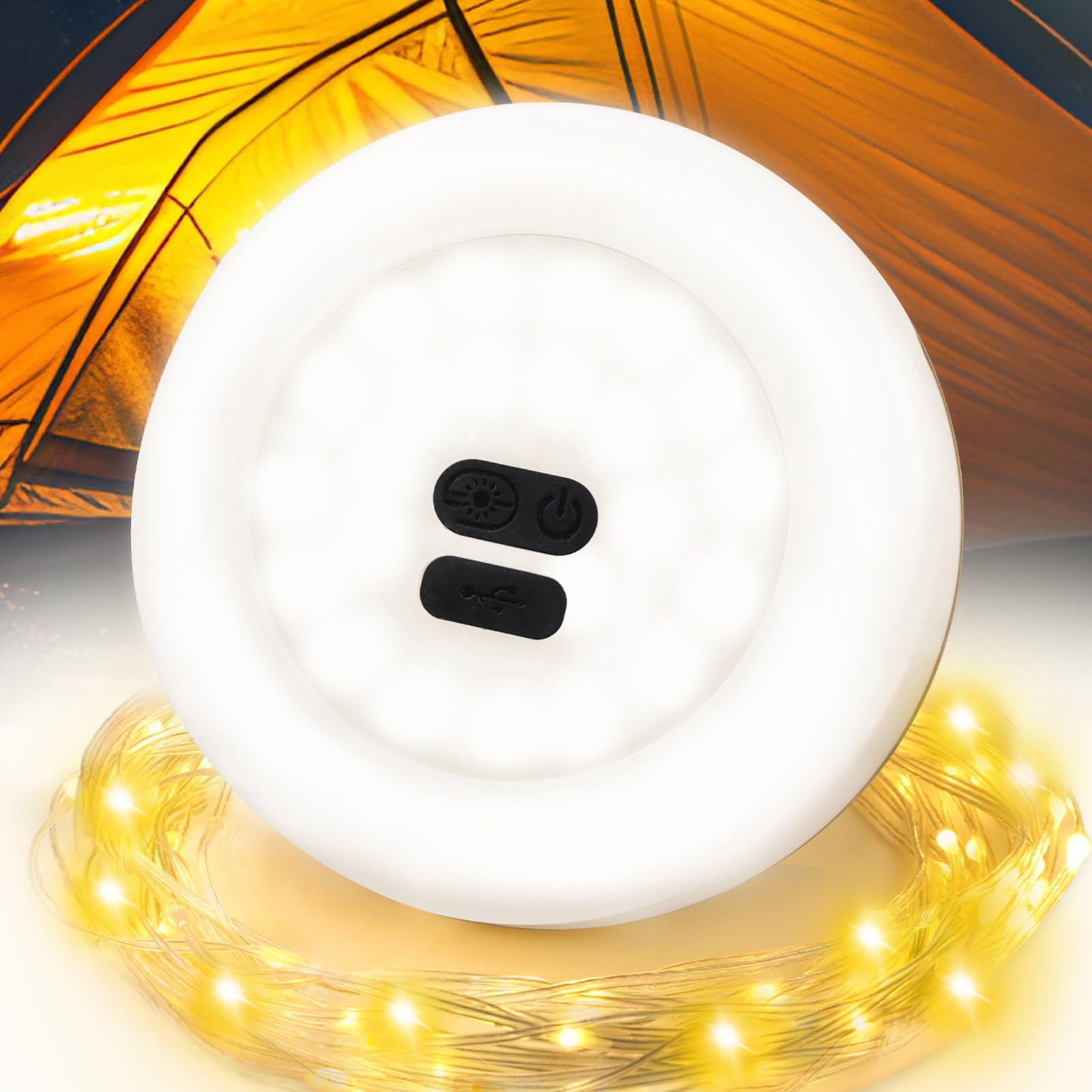 Lembopo Camping String Lights Outdoor, 2 in 1 LED Camp Lamp String ...