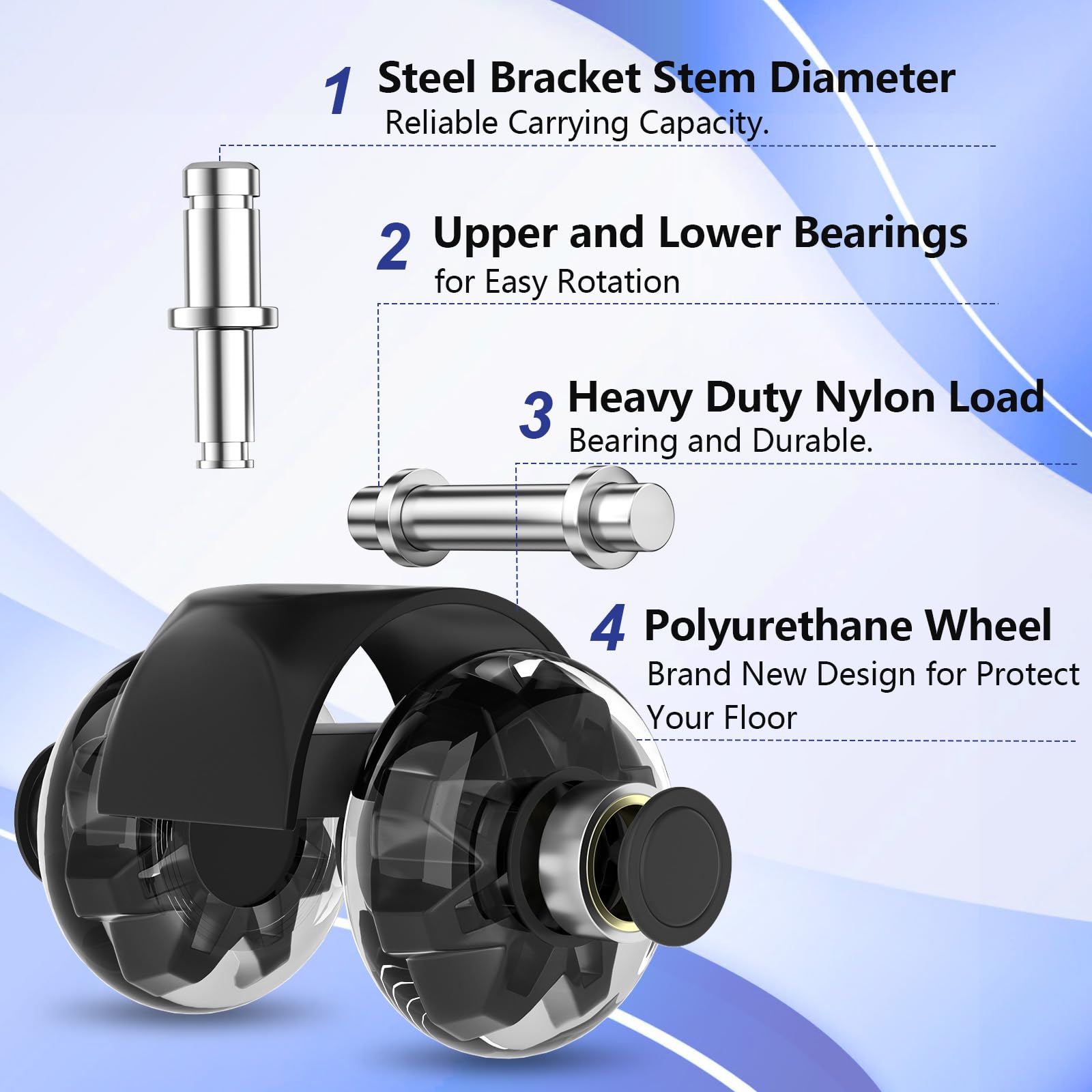 Snapklik.com : AGPTEK Office Chair Casters Universal Fit 2" Heavy Duty ...