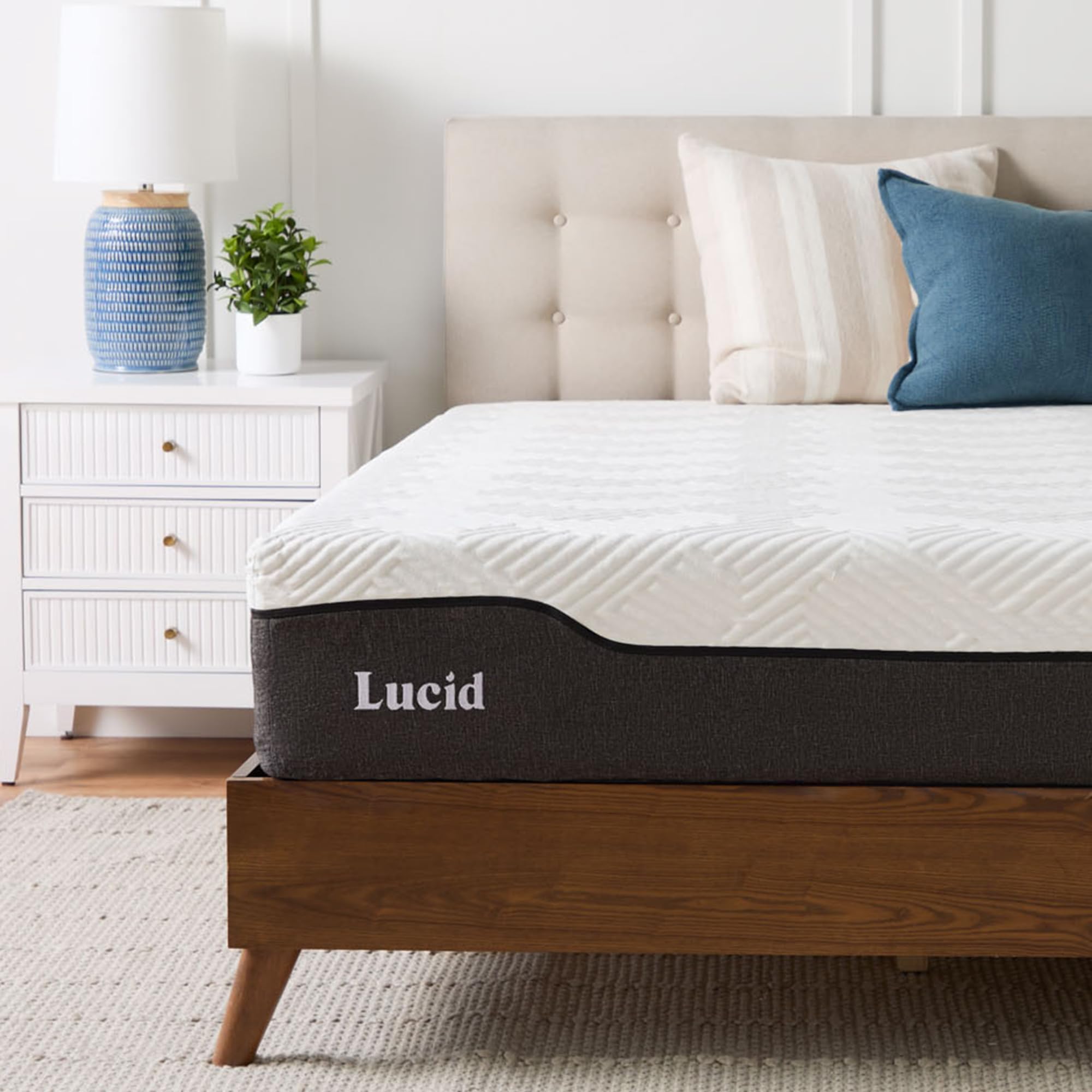 Amazon.com: LUCID L300 Adjustable Bed Base with LUCID 12 Inch Memory ...