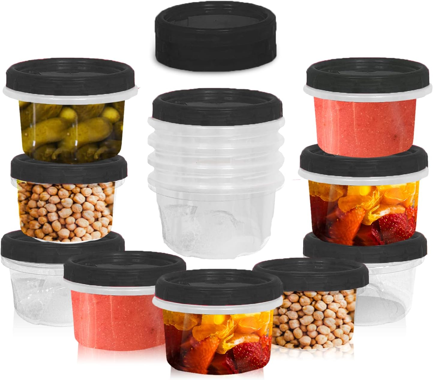 Amazon.com - [Black - 12 Pk] Airtight Deli Containers with Lids Twist ...