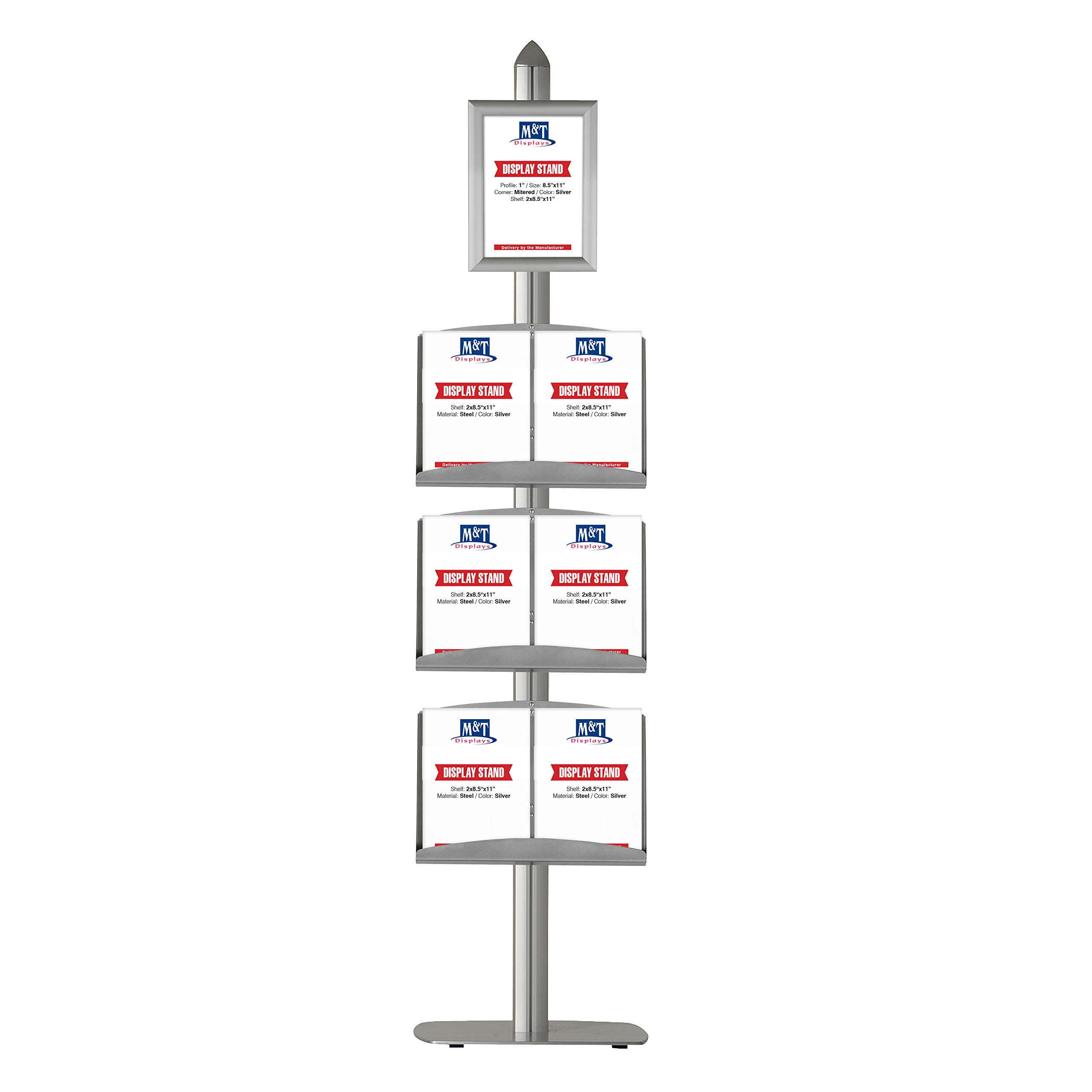 Buy Free-Standing Poster Display Stand with Literature Racks, 8.5x11 ...