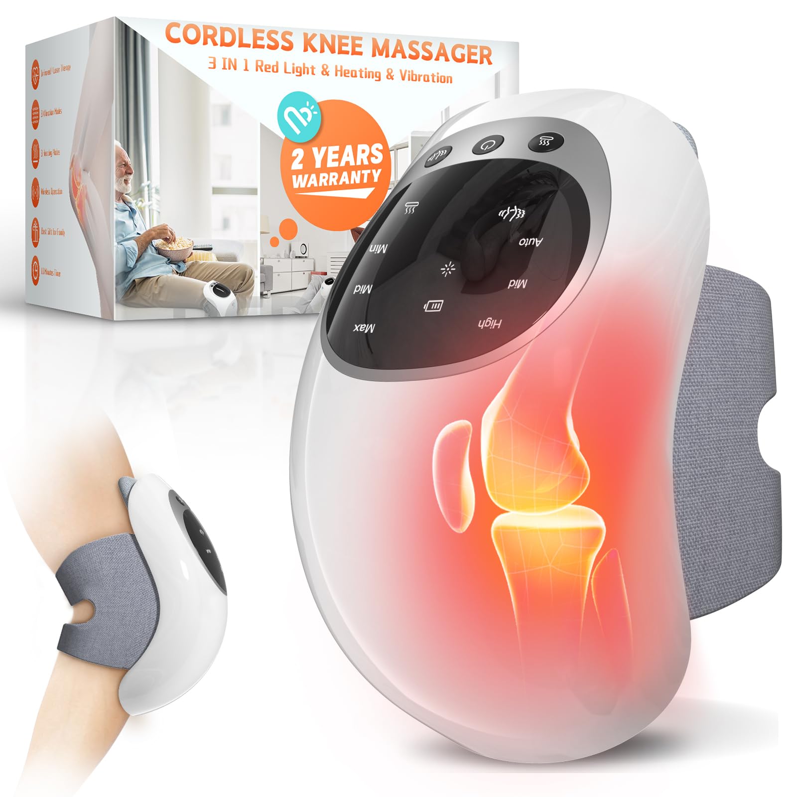Amazon.com: Cordless Knee Massager for FDA Registered, Infrared Heat ...
