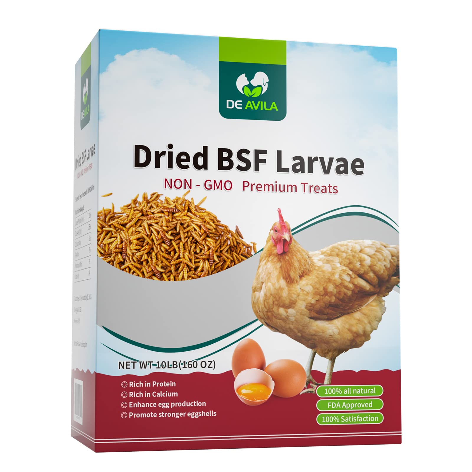 Buy DE AVILA Dried Black Soldier Fly Larvae 10LB - 100% Natural BSF ...