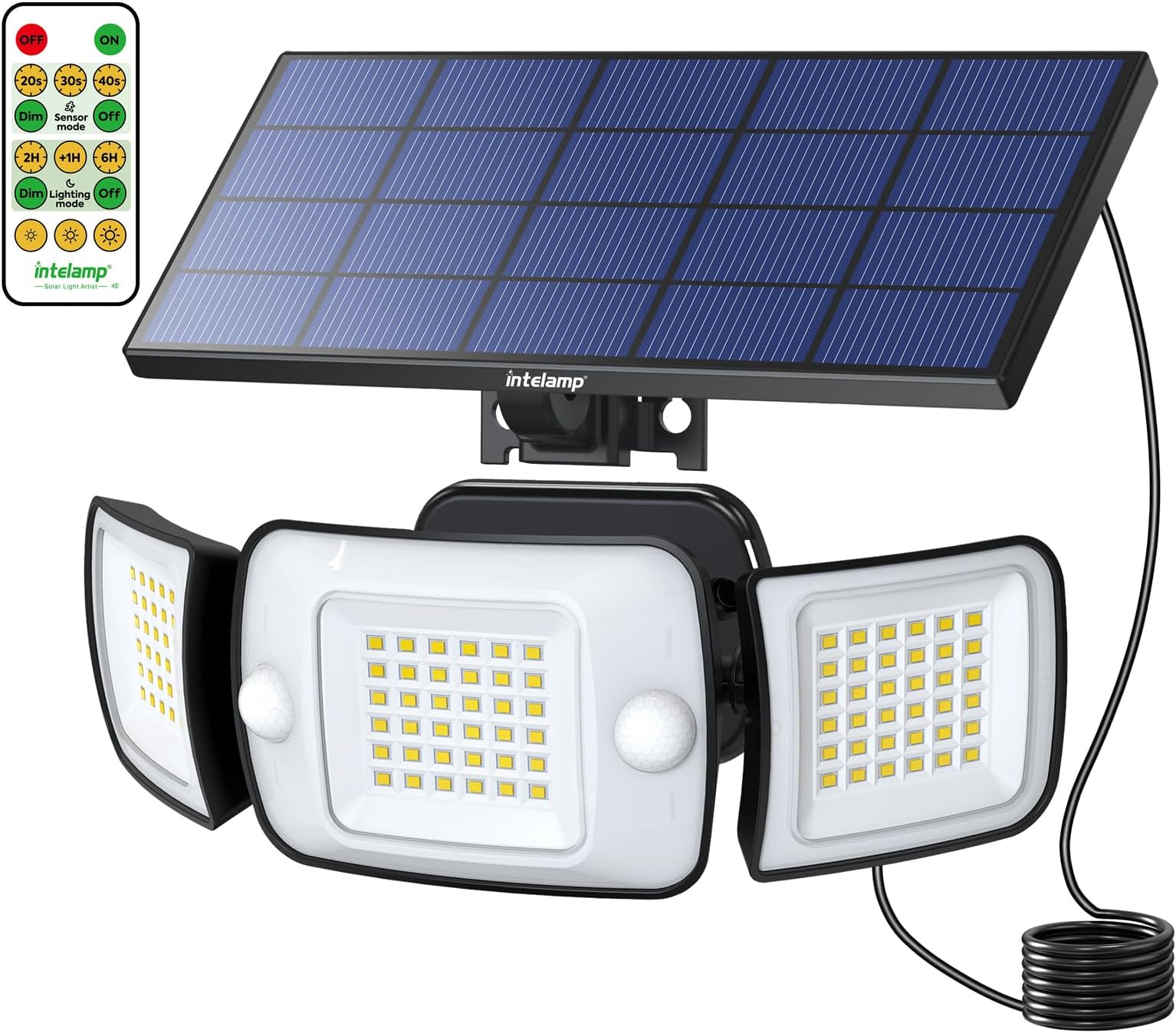 intelamp Solar Outdoor Lights with Remote Control, Solar Sensor Lights ...