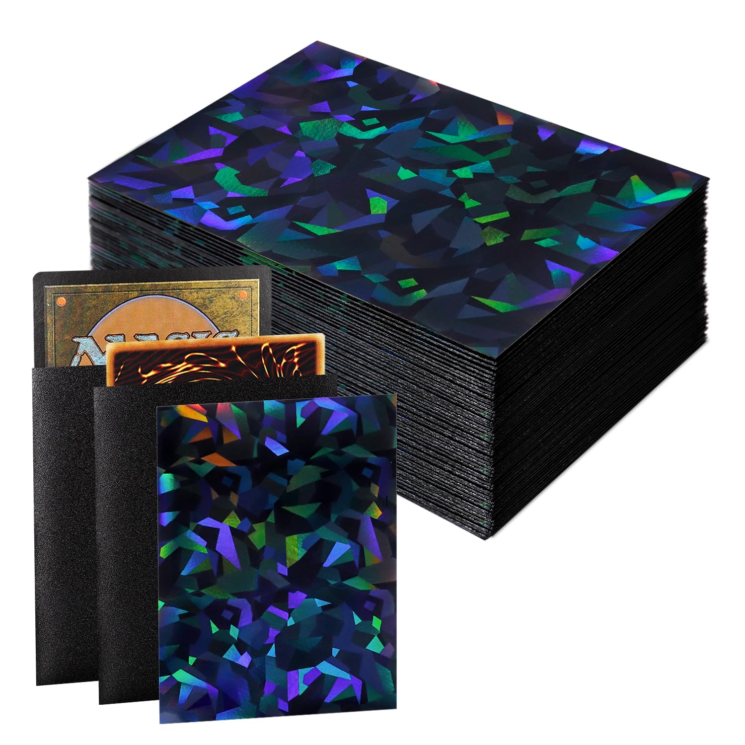 Amazon.com: Katomula 200pcs Holographic Card Sleeves, Holographic ...